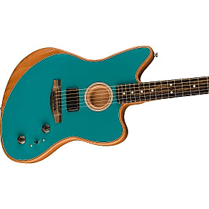 Fender American Acoustasonic Jazzmaster Acoustic Electric Guitar, with 2-Year Warranty, Ocean Turquoise, Ebony Fingerboard, with Gig Bag