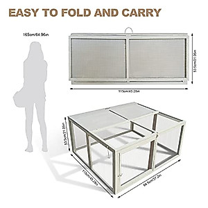 Rocomoco Wooden Chicken Coop Rabbit Hutch Pet Cage, Upgraded Wood Small Animal Poultry Cage Run Duck Hen Rabbit Habitat, Chicken Coop Indoor Outdoor for Backyard Farm Use(45.6Inch)