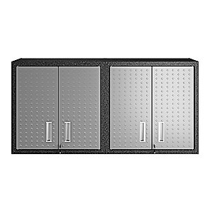 Manhattan Comfort Dual Fortress Floating Garage Storage Cabinet, 1, Black/Grey