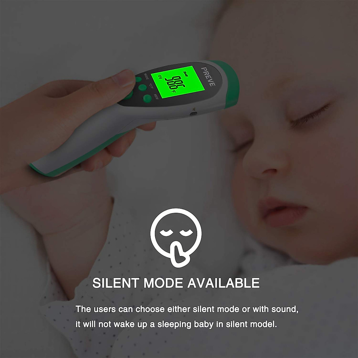 PREVE Non Contact Medical Infrared Forehead Thermometer for Babies Children Adults Accurate Fever Alarm No Touch…