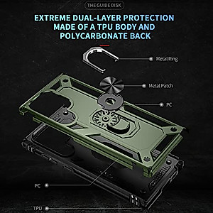 Korecase for Samsung Galaxy S9 Plus Case, Extreme Protection Military Armor Dual Layer Protective Ring Kickstand Olive Green