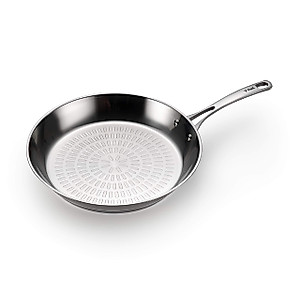 T-fal H80007 Performa X Stainless Steel Dishwasher Safe Oven Safe Fry Pan Saute Pan Cookware, 12-Inch, Silver