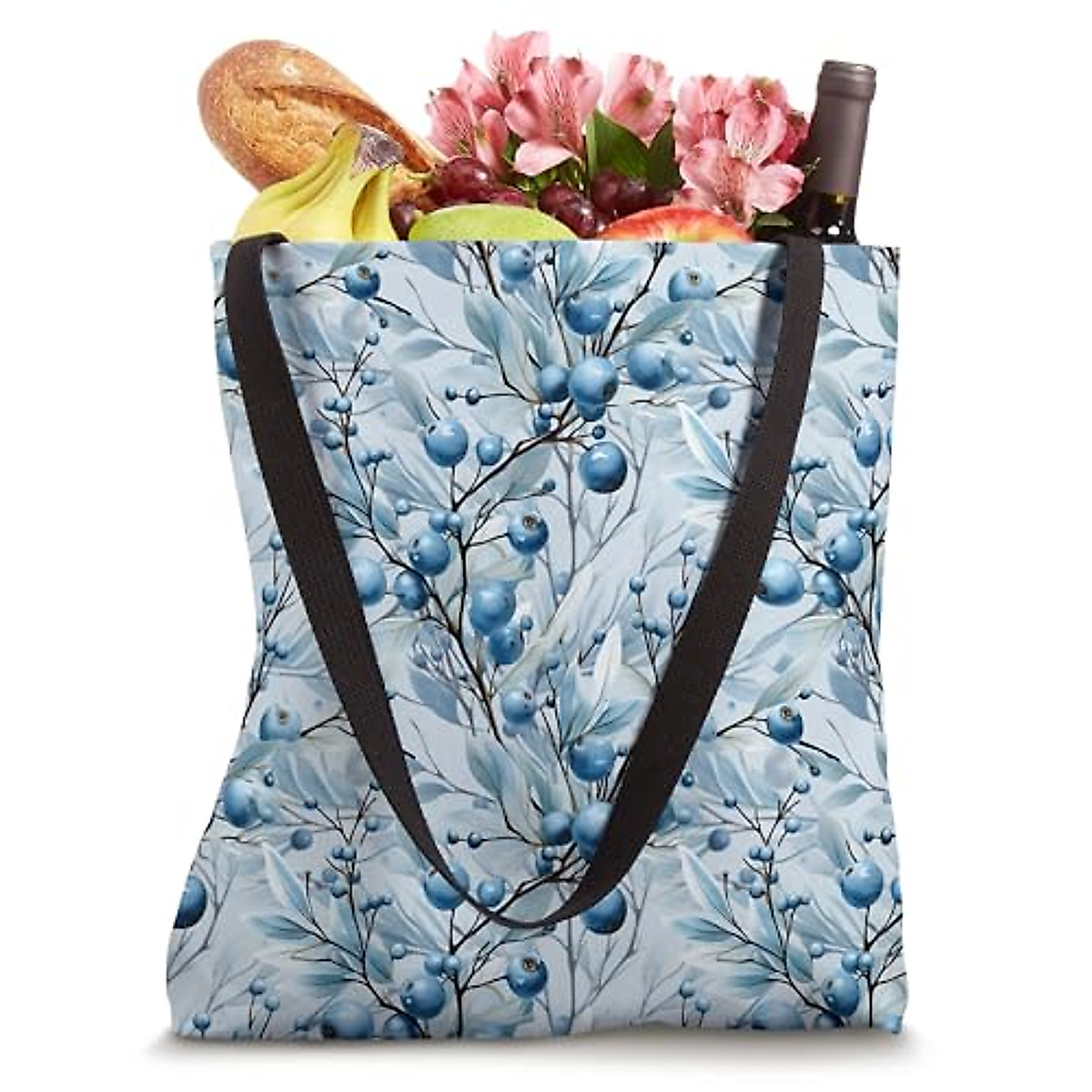 White And Blue Christmas Must Haves For Her Cute Holly Berry Tote Bag