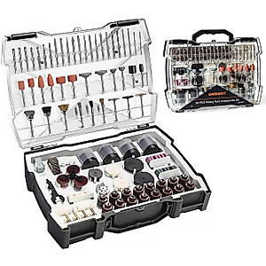 Rotary Tool Accessories Kit, ENGiNDOT 361 Pieces 1/8-Inch Diameter Shanks, Multifunctional Tools Universal Accessories for Easy Cutting, Grinding, Sanding, Carving, Polishing, Drilling
