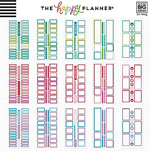 me & my BIG ideas Sticker Value Pack for Classic Planner - The Happy Planner Scrapbooking Supplies - Colorful Boxes Theme - Multi-Color - Great for Projects & Albums - 30 Sheets, 594 Stickers Total