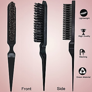 10-Piece Hair Styling Set - Teasing Brush, Triple Comb, Rat Tail, Edge Brush, Braid Tool, Loop Clips for Women, Girls, Kids, and Stylists