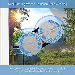 Sophinique Window Cleaner Robot, X5 Window Vacuum Cleaner Smart Glass Cleaning Robotic with APP & Remote, Intelligent Automatic Cleaner Robot for Outdoor/Indoor Windows Table Tile Ceiling (White)