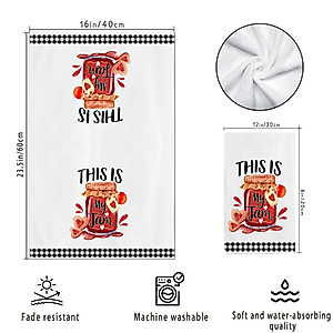 Hexagram Funny Kitchen Towels Set of 4, Cute Dish Towels for Kitchen Housewarming Kitchen Gifts for New Home, Tea Towels for Hostess