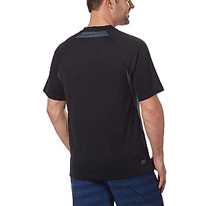 Speedo Men's Fitness UV Protection Rashguard Swim Shirt (Small, Speedo Black)