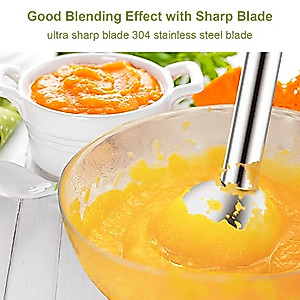 Wancle Immersion Blender | Stick Blender | Hand Blender 500W with Turbo Mode - Stainless Steel Blades for Smoothies, Sauces, Soups (Single)