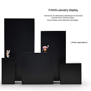 Oirlv Solid Wood Minimalism Style Jewelry Display Stand Showcase Jewelry Organizer Black Square Holder (SM05303)