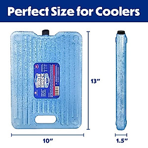 Cooler Shock Ice Packs for Cooler - 2 Reusable, Long Lasting, Cold Freezer Packs for Coolers, Lunch Bags & Totes to Keep Food Fresh - Clear