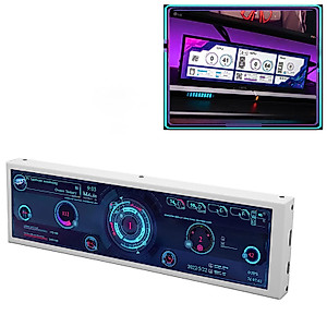 Bewinner 8.8in Computer Temp Monitor, 1920x480 60Hz PC Sensor Panel Display for AIDA64 CPU GPU SSD Data Monitor for RasPi for Linux for Windows