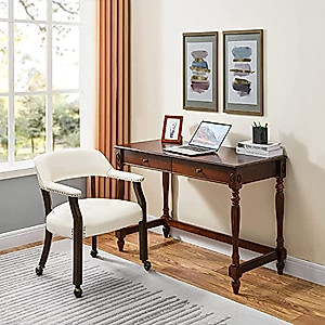 JESONVID Dining Chair with Casters, Captain's Chairs with Rollers Dinette Sets Poker Chairs with Wheels Kitchen Table Rolling Chairs High Back Chair On Caster (White 318WT)