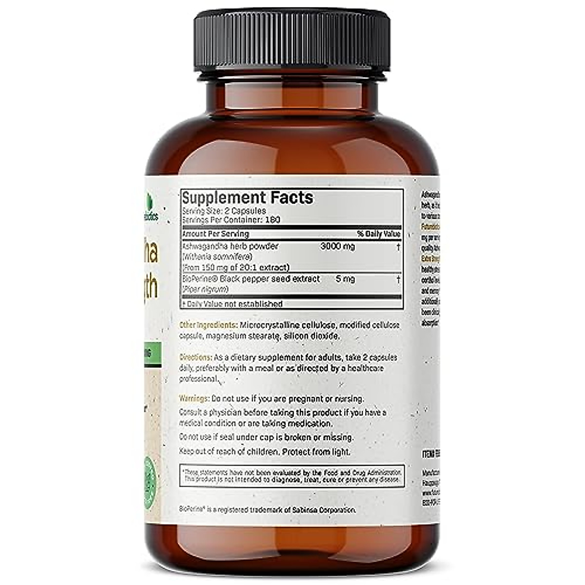 Futurebiotics Ashwagandha Capsules Extra Strength 3000mg - Stress Relief Formula, Natural Mood Support, Stress, Focus, and Energy Support Supplement, 360 Capsules