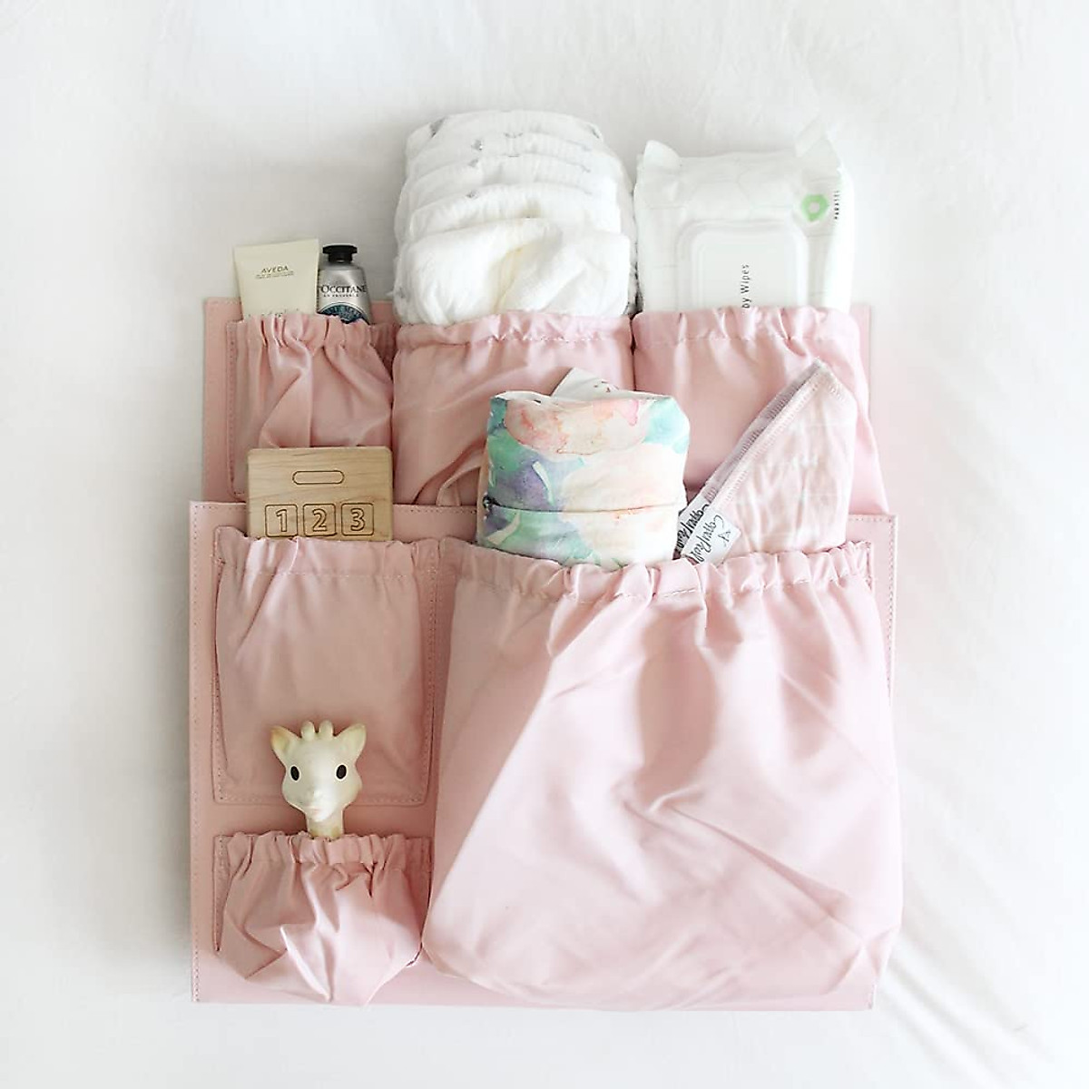 ToteSavvy Original 11-Pocket Diaper Bag Organizer Insert 14" x 10" (Original, Blush)