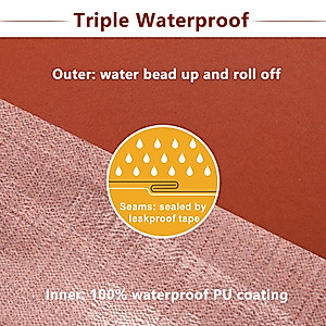 Favoyard Patio Chair Cushions 22 x 22 x 3 Inch Waterproof Outdoor Seat Cushions for Patio Furniture 3-Year Color Fastness Garden Sofa Couch Chair Pads with Handle & Adjustable Straps Set of 2, Spice