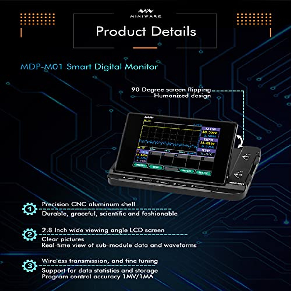 TOOLSAGE Variable DC Power Supply MDP-M01 Mini Digital Programmable Adjustable Linear Laboratory Power DC-DC CV CC Output 90W 30V 5A Meter Module