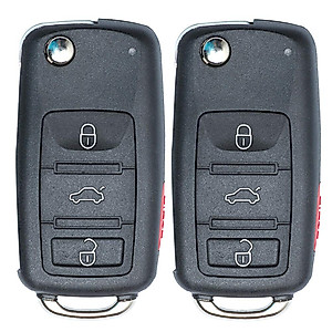 Beefunny 315MHz ID46 Chip 3+1 4 Button Replacement Flip Folding Remote Key Fob for Volkswagen Touareg 2002-2010 (1)