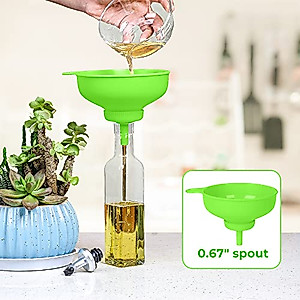 Wide Mouth Kitchen Funnel, Pisol Food Grade Plastic Cooking Canning Funnel with 4 Sizes Spouts for Filling Wide and Regular Mason Jars, Spray Dropper Oil Bottle Jug Spices Shampoo Powder Oats Sauce