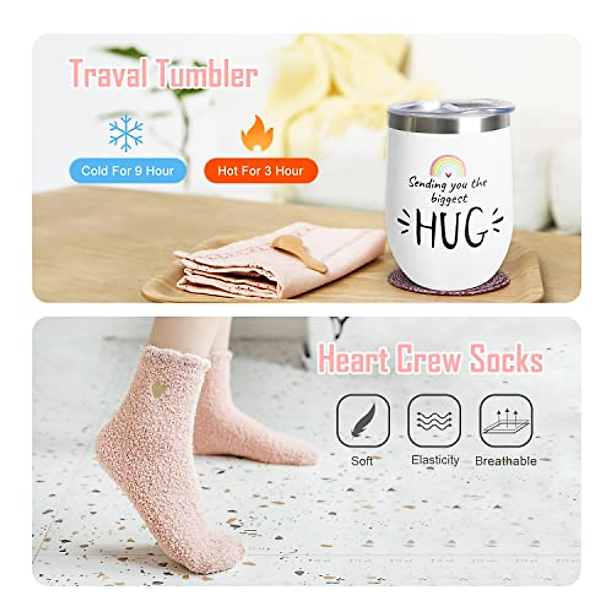 Get Well Soon Gifts for Women, 11 Pcs Care Package Gift Feel Better Get Well Basket After Surgery Recovery Self Care Gift Thinking of You Box with Blanket Tumbler for Women Sick Friends(Pink)