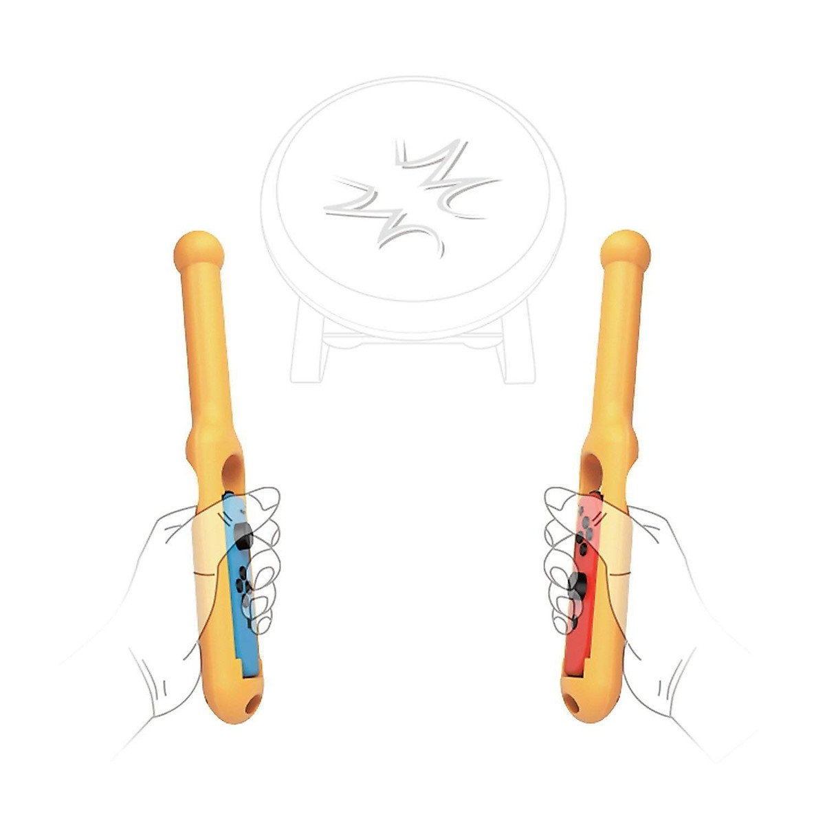 OSTENT 2 x Drumstick Game Handle Grip Controller for Nintendo Switch Joy-Con Controller