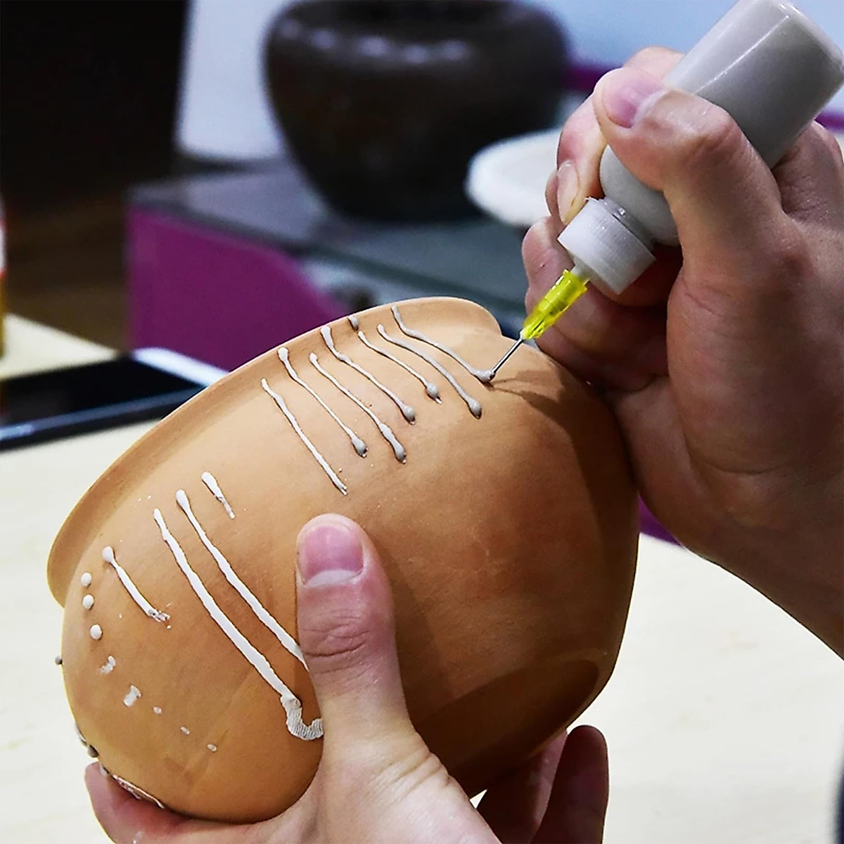 FJNATINH 30cc Needle Glue Bottle, Needle Tip Squeeze Bottle, Precision Tip Applicator Bottles, 5 Pack