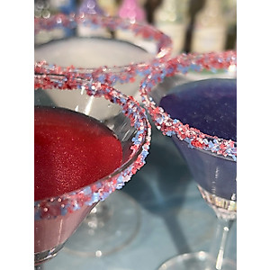 Snowy River Americas Cocktail Sugar - Kosher All Natural Red, White, and Blue Cocktail Rimmer and Coffee Rimmer (Americas, 8oz Bag)