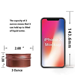 LIYAR 3 Ounce Tins Cans 3 Oz. Tins Containers Round Tins Metal with Lids Aluminum Metal Containers Metal Tins Jars for Balm,Candy,Salve,Candles,Pack of 12(Rosy Brown)