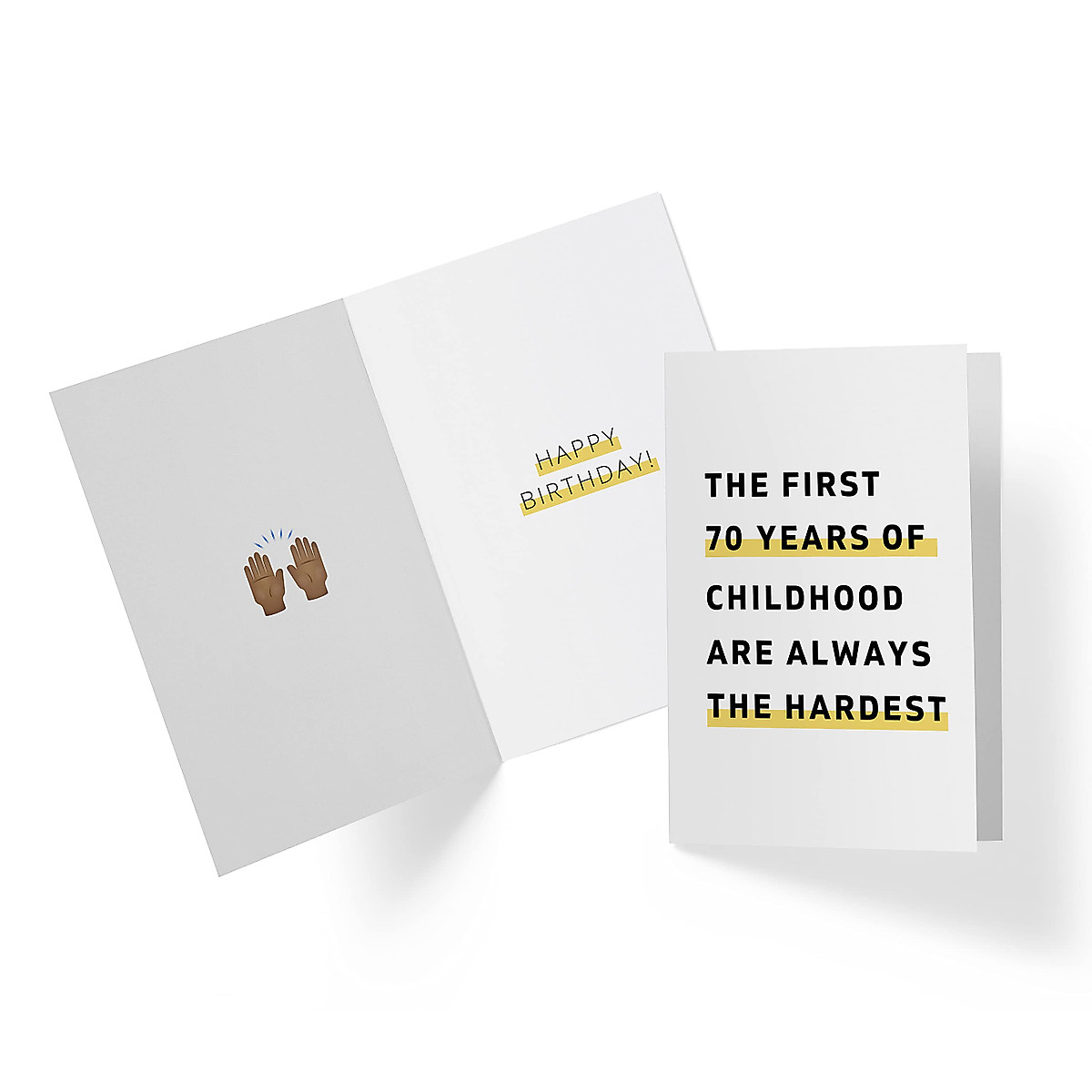 Happy 70th Birthday Card for Men Women, Funny 70th Birthday Cards for Husband Wife Dad Mom Brother Sister Friend, 70 Years Old Birthday Card, 70 Birthday Card with Envelope, Karto Yellow Childhood
