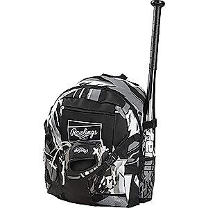 Rawlings | REMIX Baseball & Softball Equipment Bag | T-Ball / Rec / Travel | Backpack - Black