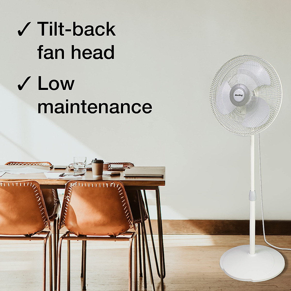 Air King 9126 16-Inch Adjustable Oscillating Pedestal Fan