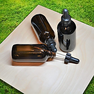 (Pack of 12) 4 oz. Amber Boston Round with Black Glass Dropper