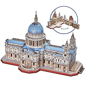 CubicFun 3D Puzzle for Adults Moveable Notre Dame de Paris Church Model Kits Large Challenge French Cathedral Brain Teaser Architecture Building, 293 Pieces Christmas Decorations