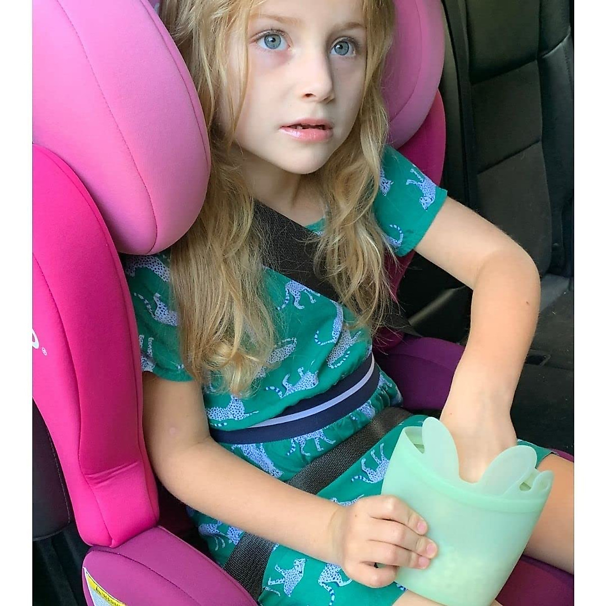 Amalka + Albert Reusable Snack Bag Set for Kids. Food Grade Silicone Container with Strong Seal that is Eco-Friendly and Non-Toxic. Great for Travel or School. (Yellow and Green Set)