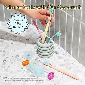 Cocofloss Woven Dental Floss, Travel Sampler, Dentist-Designed Oral Care with Coconut Oil, Waxed, Vegan, Kid-Friendly, 4 Minis in Mint, Coconut, Orange, Strawberry (8 yd Each)