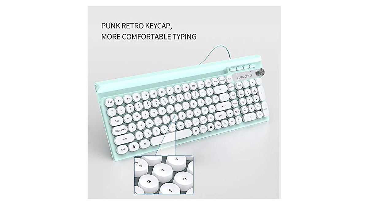 MQSUZA Mint Green Wired Keyboard - Stylish & Functional