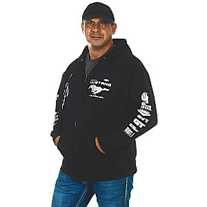 JH DESIGN GROUP Men's Ford Mustang Collage Black Zip Up Hoodie Sweatshirt (Large, CLG2-black)