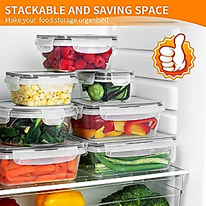 Feshory [68 Pack] Airtight Food Storage Containers with Leakproof Lids(34 Containers & 34 Lids), BPA FREE Plastic Meal Prep Containers Microwave Safe Lunch Containers Kitchen Organizers and Storage