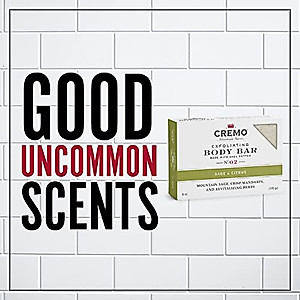 Cremo Exfoliating Body Bars Sage & Citrus - A Combination of Lava Rock and Oat Kernel Gently Polishes While Shea Butter Leaves Your Skin Feeling Smooth and Healthy (Pack of 3)