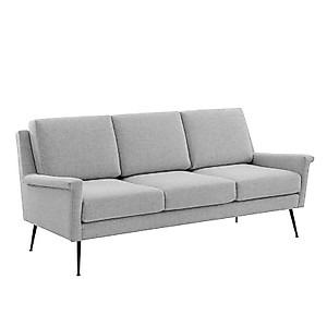 Modway Chesapeake Upholstered Fabric, Sofa, Black Light Gray