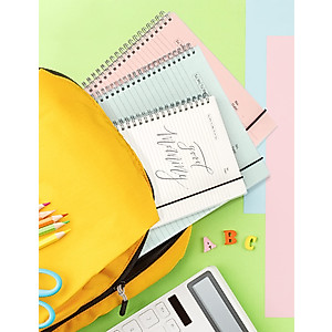 SUNEE 3 Pack Spiral Notebook - A5 Lined Journal Notebook, 120gsm Thick Paper, College Ruled, Giftable Journal for Study and Notes 80 Sheets, 5.7" x 8.3", Blue, Pink, Transparent