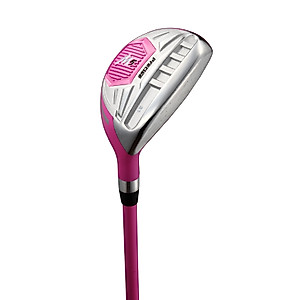Top Line Ladies Pink Right Handed M5 Golf Club Set for Petite Ladies ( Height 5' to 5'3" ) , Includes: Driver, Wood, Hybrid, 5,6,7,8,9, PW Stainless Irons, Putter, Graphite Shafts, Bag & 3 HCs