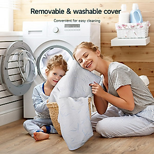 ONBRILL 2 Inch Memory Foam Mattress Topper King, Bamboo Charcoal Dual Layer Foam Bed Topper in a Box, Removable Knit Cover with Non-Slip Design, Pressure Relief, CertiPUR-US Certified