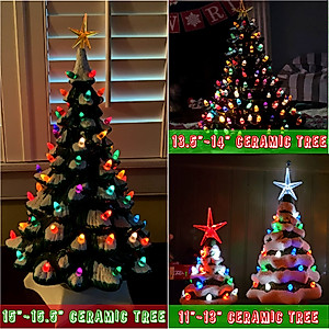 KonohaELF Ceramic Christmas Tree Replacement Lights/Bulbs, Ceramic Tree Medium Multicolor Twist Light Ornaments(117 Bulbs+5 Topper Star)
