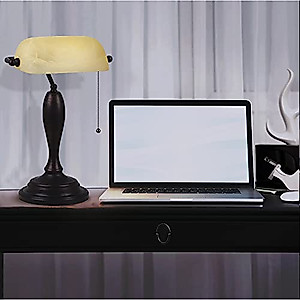 Catalina Lighting Traditional Desk Lamp, Classic Bronze, Smart Home Capable for Home Office, Dorm, Apartment, Corded with Adjustable Lighting