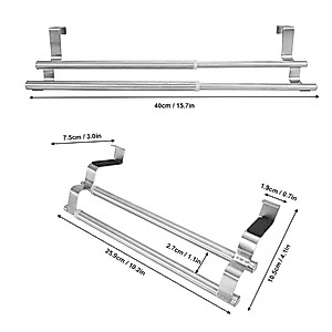 Stainless Steel Retractable Over Towel Rack Bath Towel Rack Bedroom Towel Shelf (40cm Retractable Double Pole)