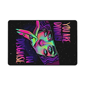 UianYY Area Rugs Home Decor Mysterious Psychedelic You Ghost Cool Girl Floor Mat Living Room Bedroom Carpets Doormats 60 X 39 Inches