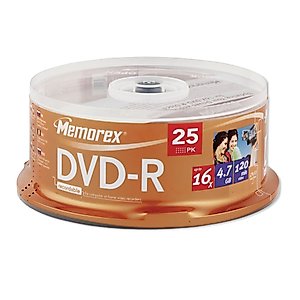 Memorex DVD-R 16x 4.7GB 25 Pack Spindle