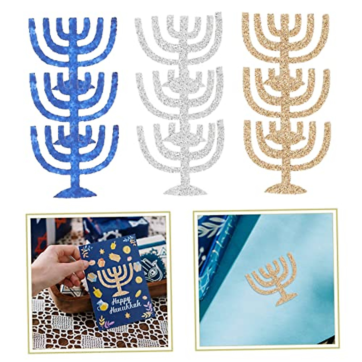 NOLITOY Jewish Holiday Party Supplies 100 Pcs Hanukkah Decoration Metal Non-Woven Fabric Wreath Jewish Hanukkah Decorations